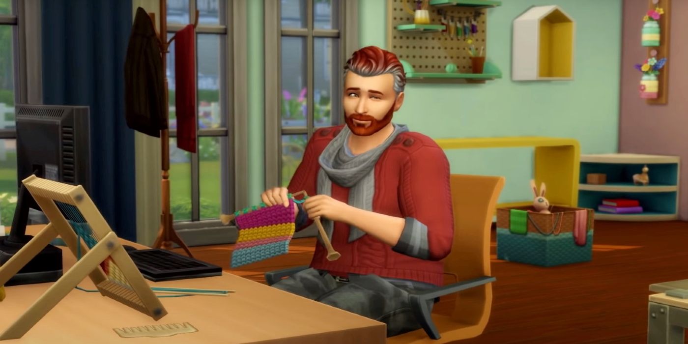 The Sims 4 Nifty Knitting Stuff Pack Has Heavy Metal Knitting Reference